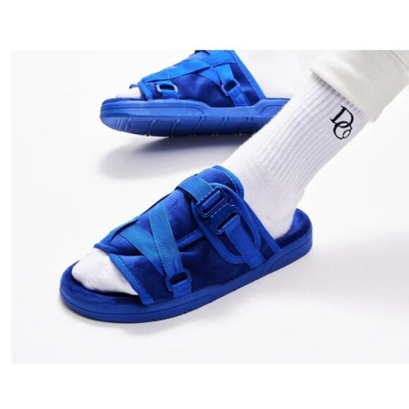 Draco | Shoes | Draco Dracoslides Royal Blue Mens 5 6 Velvet Slides ...